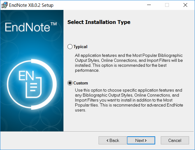 Q:endnoteのインストールが Installing Export Helper”で止まってしまう Endnote(文献管理、論文作成)