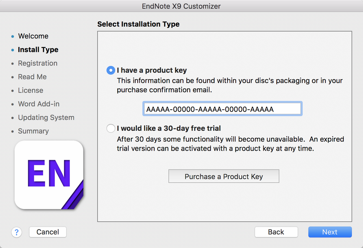 Q:endnote X9 Macintosh 版インストール方法及び注意事項 Endnote(文献管理、論文作成)